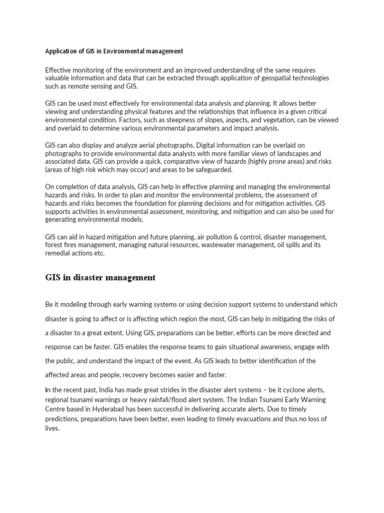 GIS Applications in Environmental Management | PDF | Wildfire ...