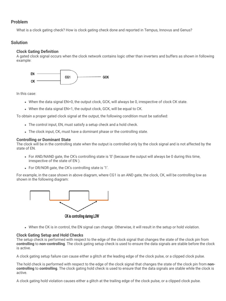 Understanding What Are Clock Gating Checks and How To Specify, Report and Disable These Checks ...