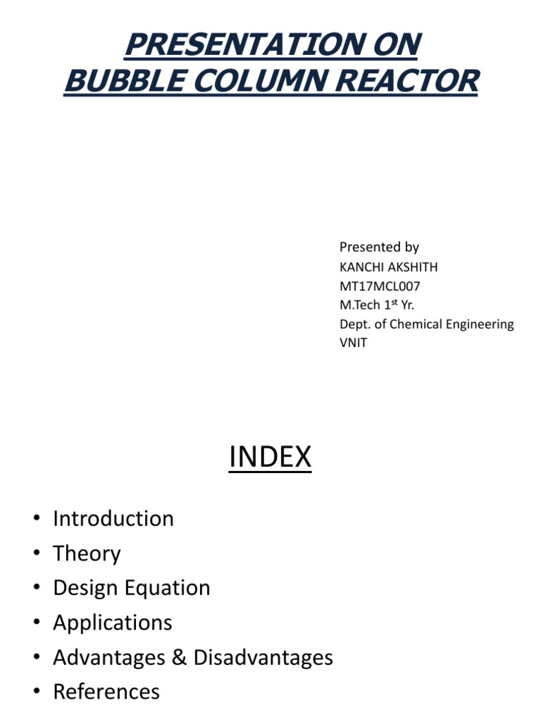 Overview of Bubble Column Reactors | PDF | Chemical Reactor | Gases