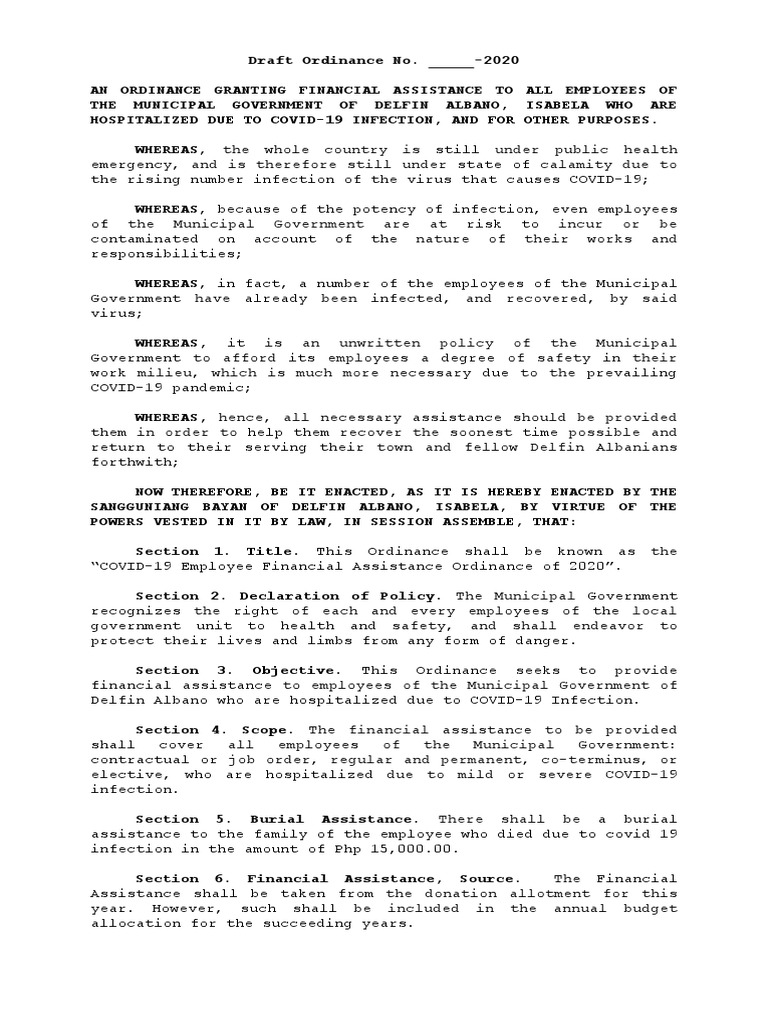 Draft Ordinance | PDF | Policy | Government