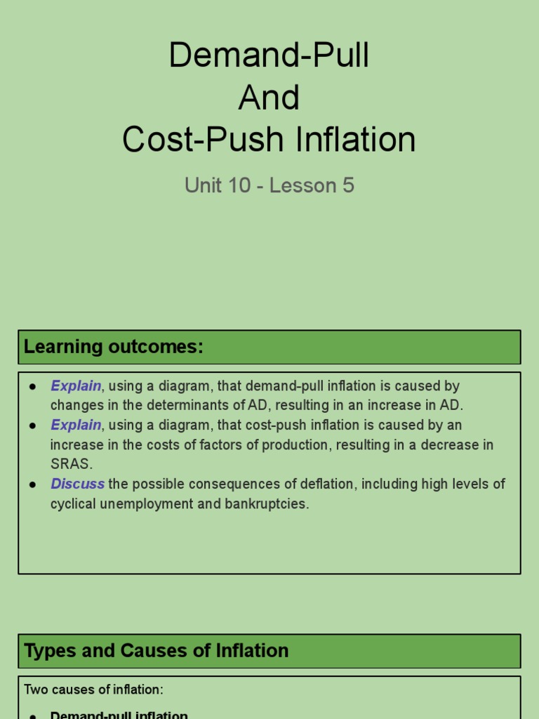 Unit 10 - Lesson 5 - Demand-Pull and Cost-Push Inflation | PDF ...