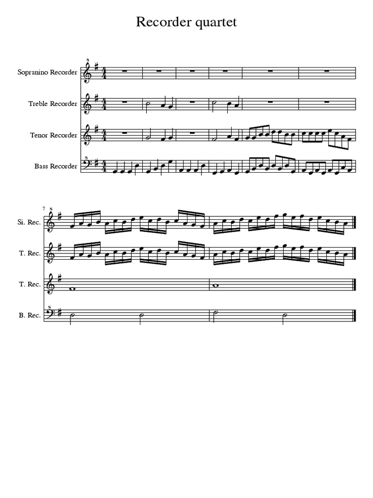 Recorder Quartet | PDF