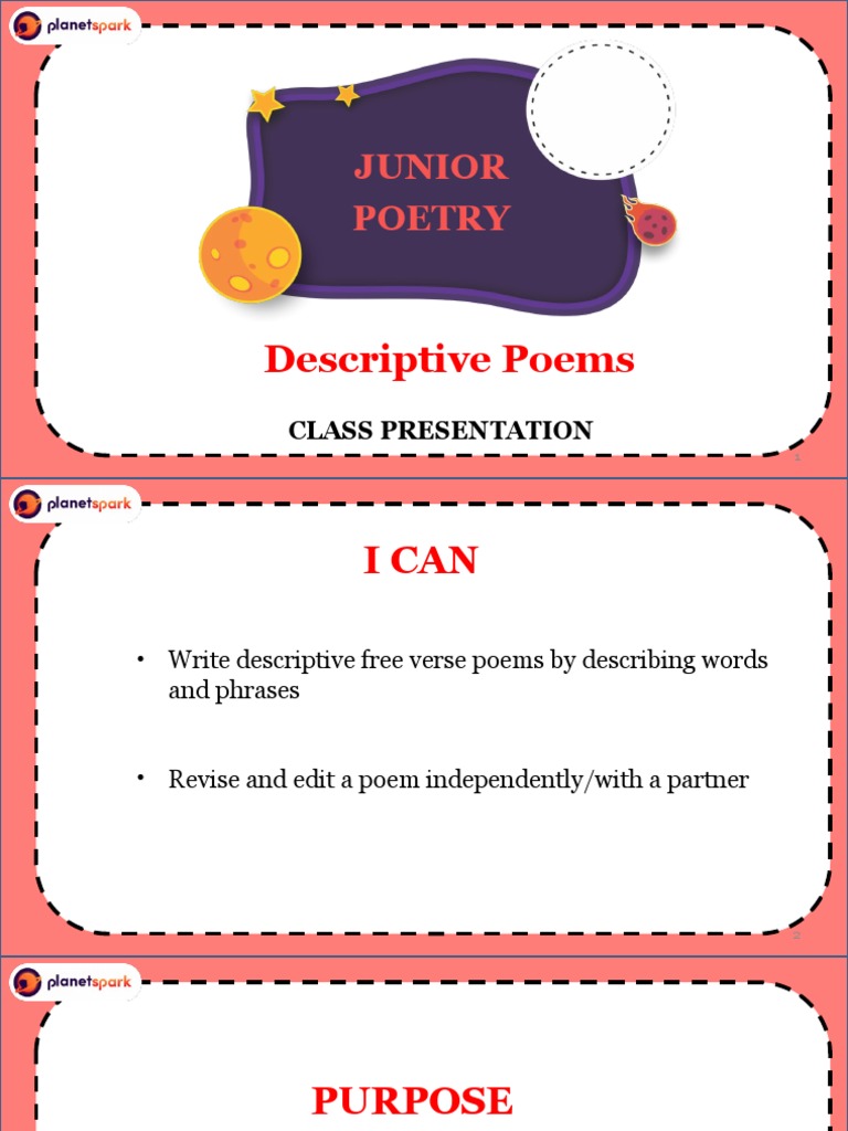 Class Presentation Poetry Descriptive Poems | PDF | Poetry | Cats