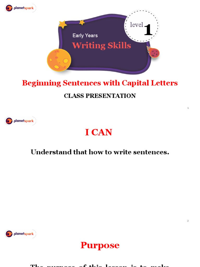 Capital Letters in Sentence Writing | PDF | Letter Case | Education Theory