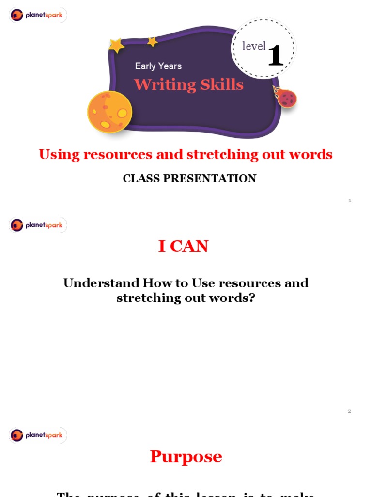 Using Resources and Stretching Out Words Slides | PDF | Learning ...