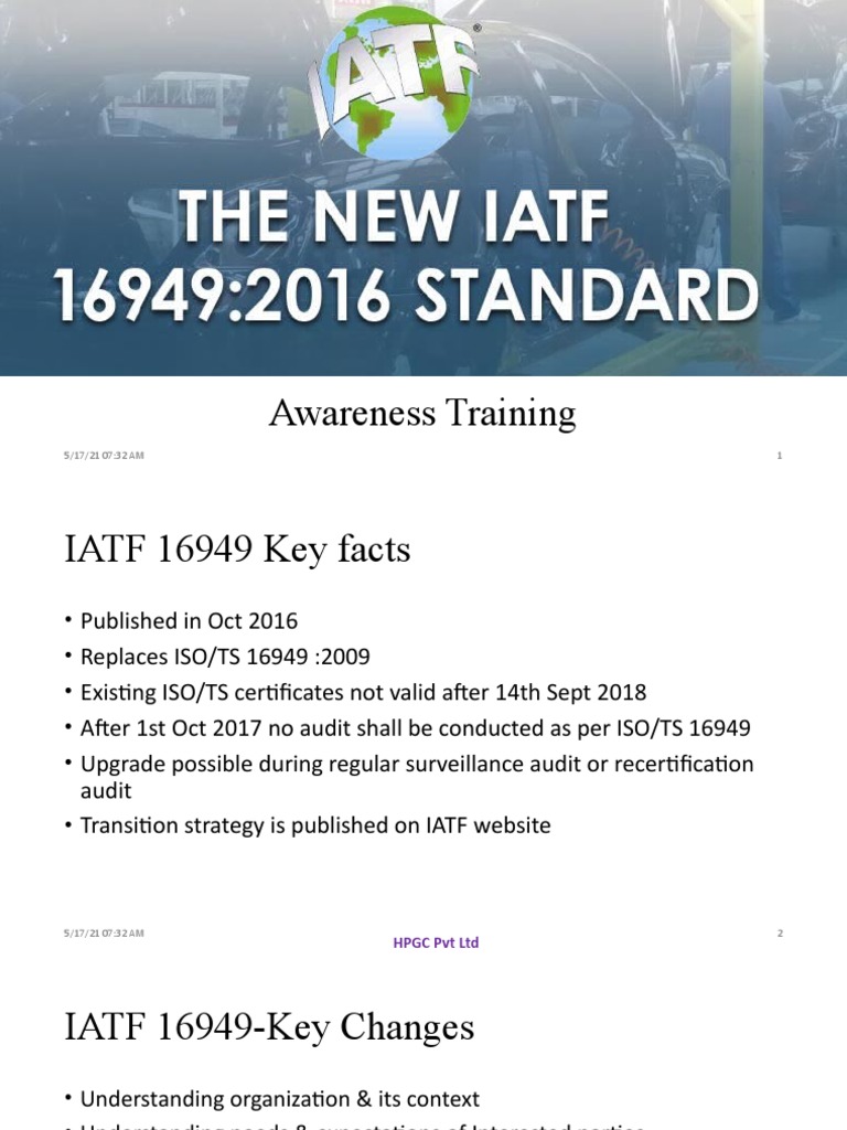 IATF 16949 - Training Material | PDF | Quality Management System | Audit