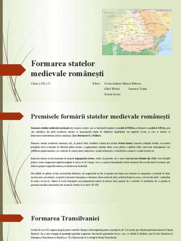 Formarea Statelor Medieval Româneşti | PDF