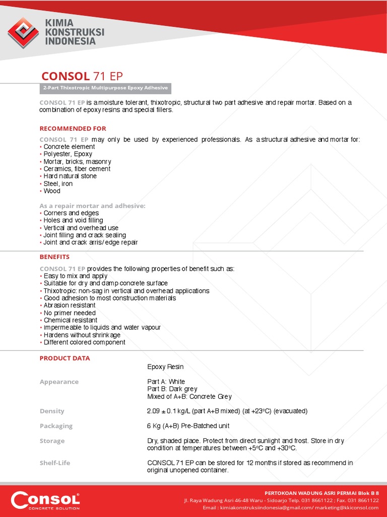 Consol 71 Ep Rev | PDF | Epoxy | Adhesive