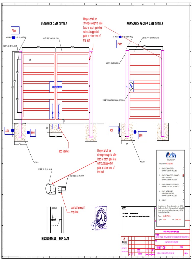 Main Gate & Emergency Gate Drawing | PDF | Nature
