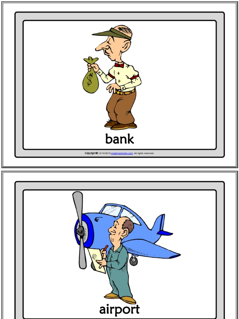 Places in A City Vocabulary Esl Printable Flashcards With Words For ...