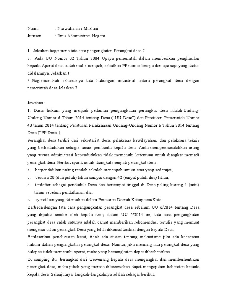 Tugas 2 Administrasi Pemerintahan Desa | PDF