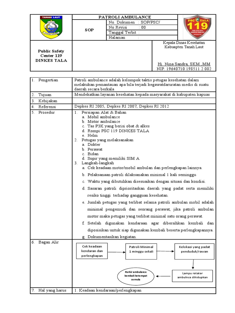 SOP Patroli Ambulance | PDF