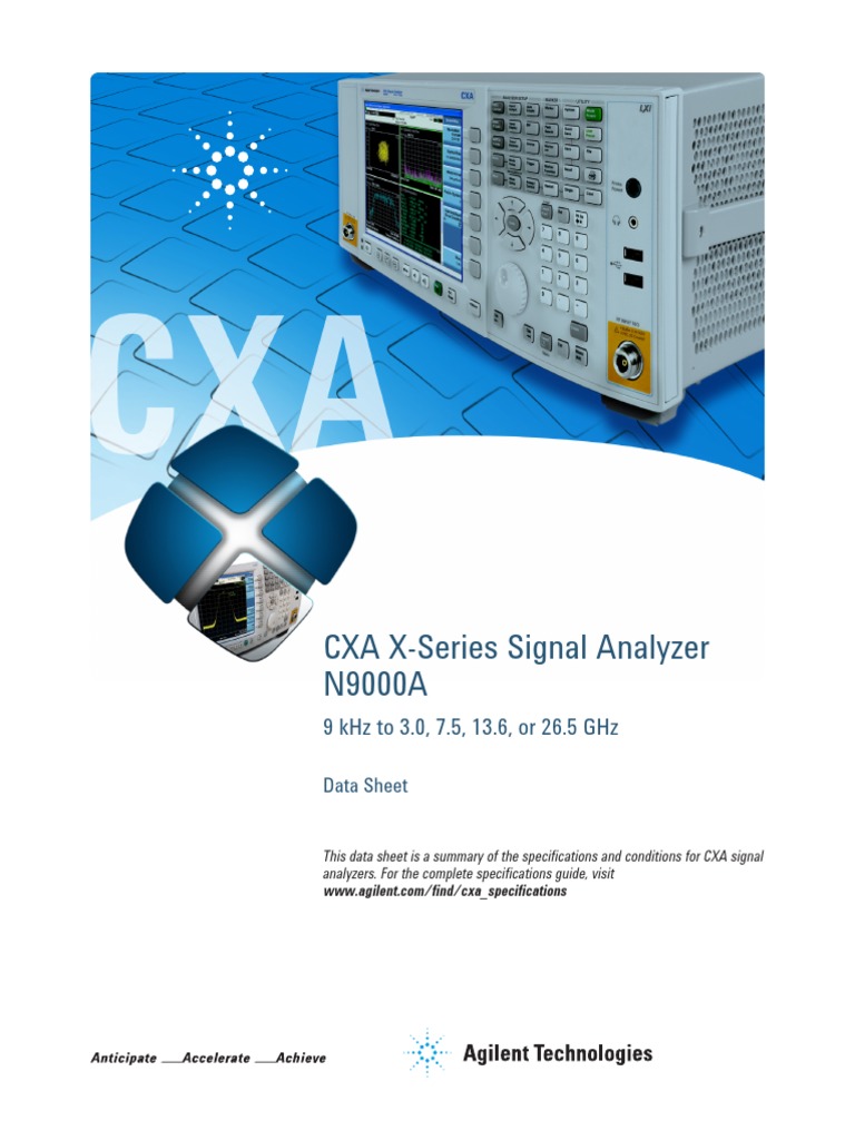 Cxa X-Series Signal Analyzer N9000A: 9 KHZ To 3.0, 7.5, 13.6, or 26.5 ...