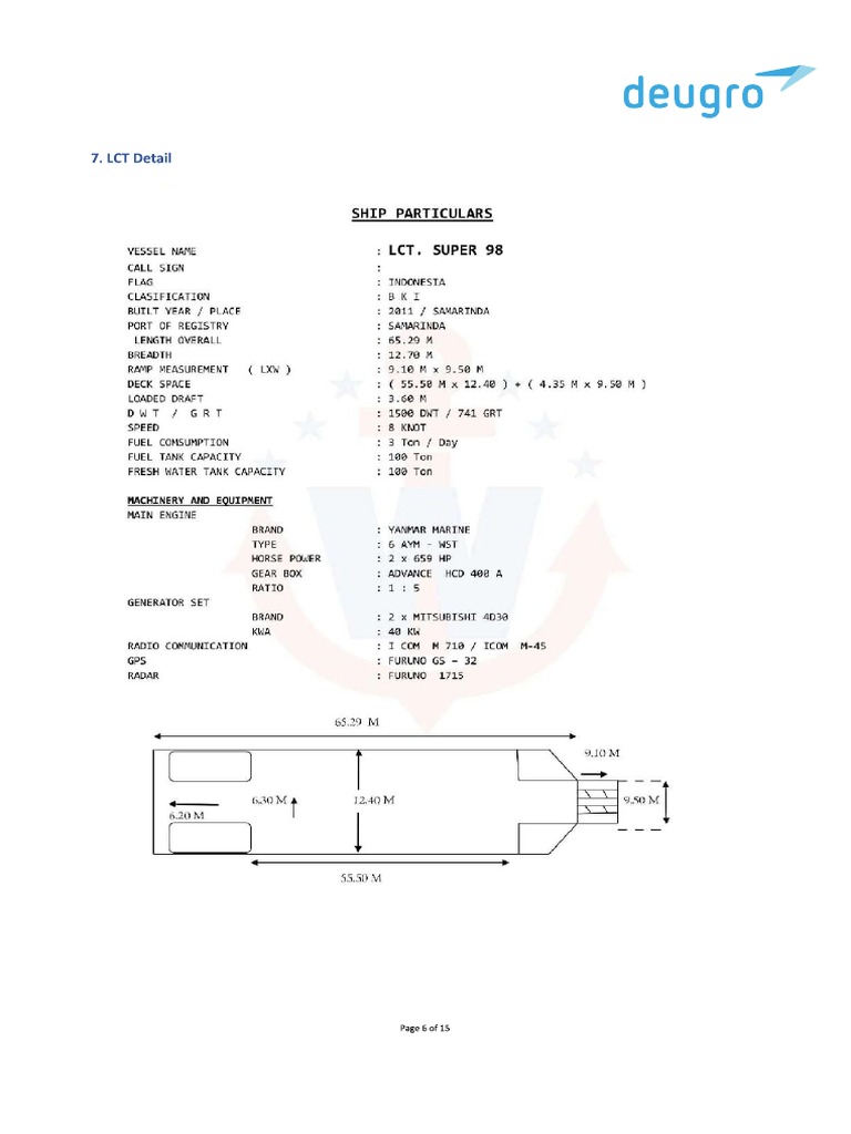 LCT 1500 DWT 1 Unit | PDF