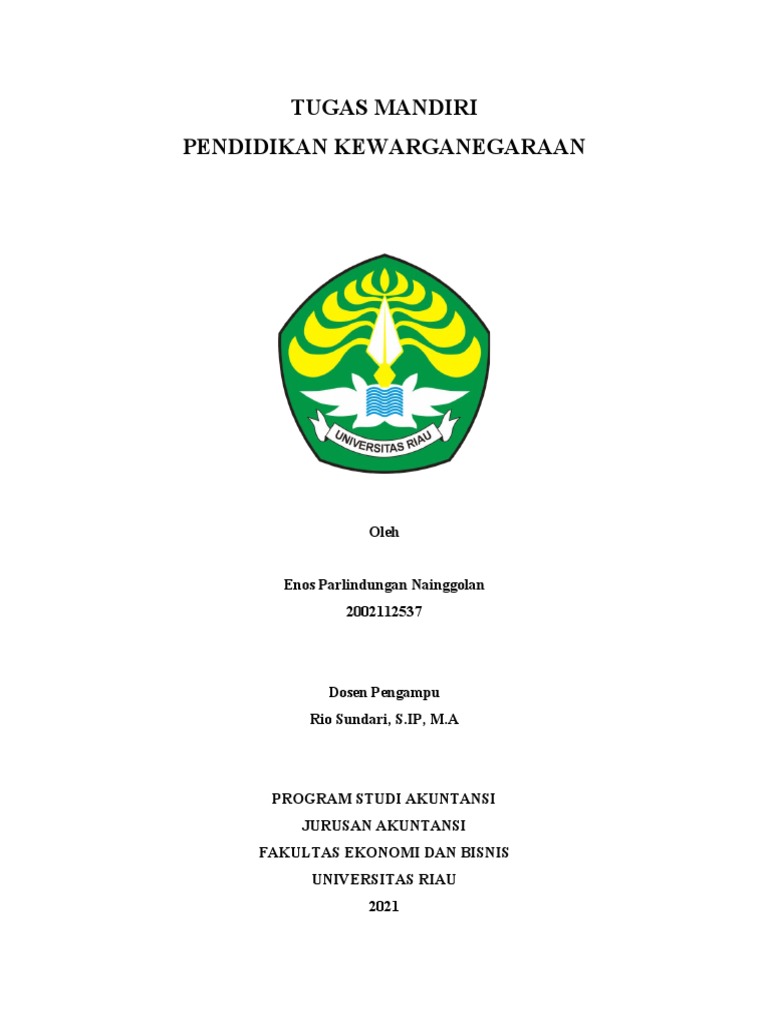 Cover Makalah UNRI | PDF