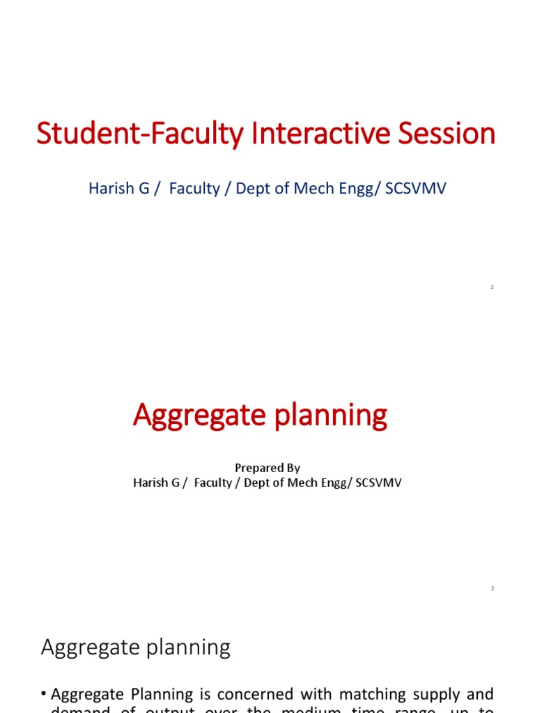 Aggregate Planning - Pure Strategy Approach | Download Free PDF ...