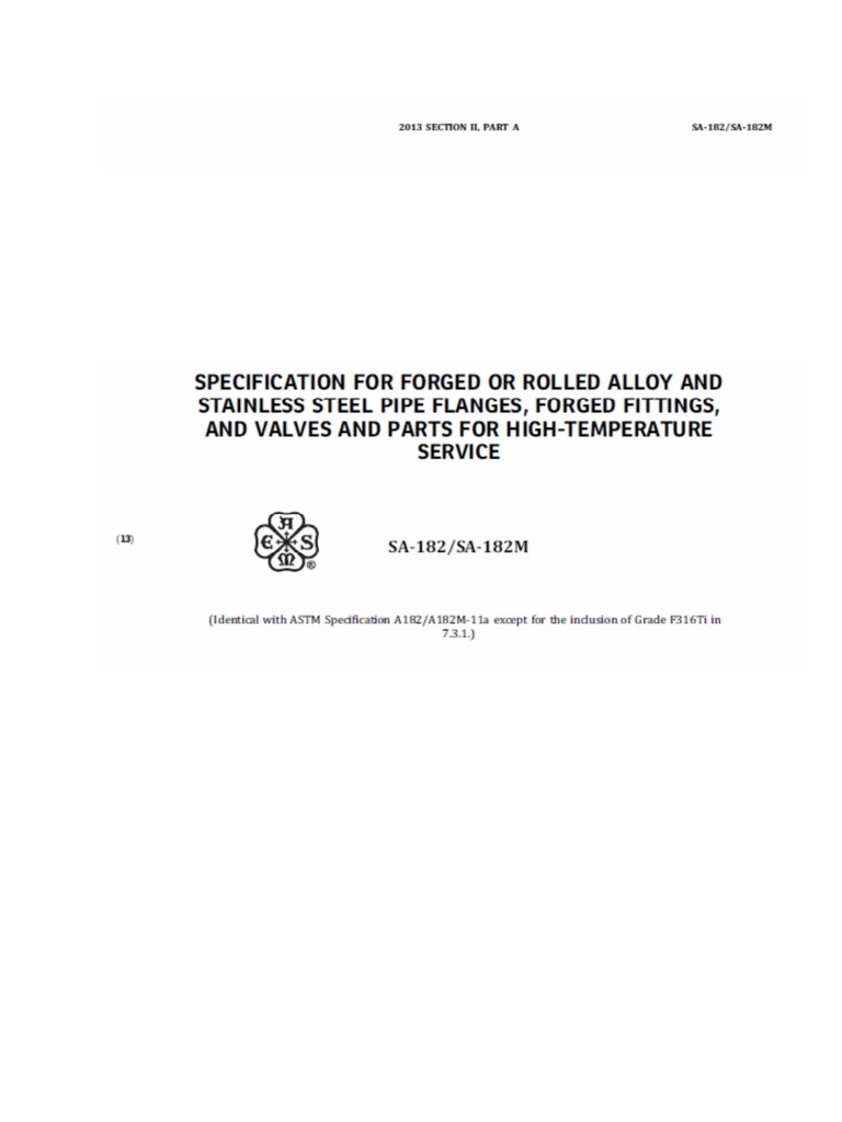 Asme Sa182 2013 | PDF