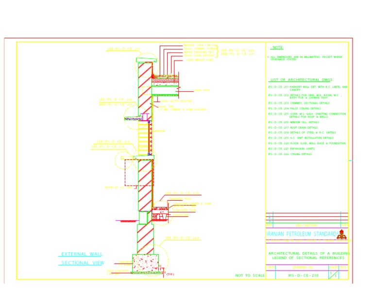 Architectural Details and Section Views for Building Construction with ...