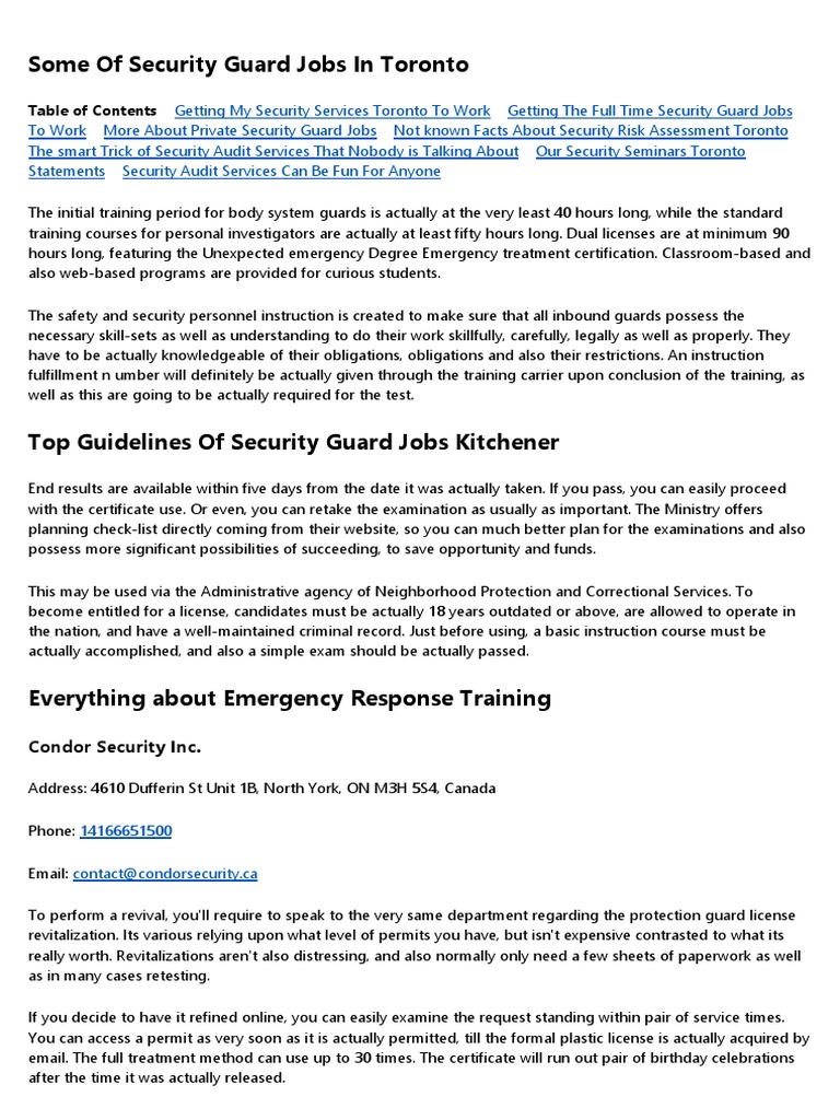 65070manitoba Security Guard License Fundamentals Explained | PDF ...