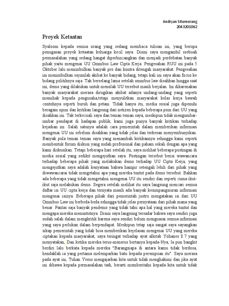 Proyek Ketaatan - Andryan Situmorang | PDF