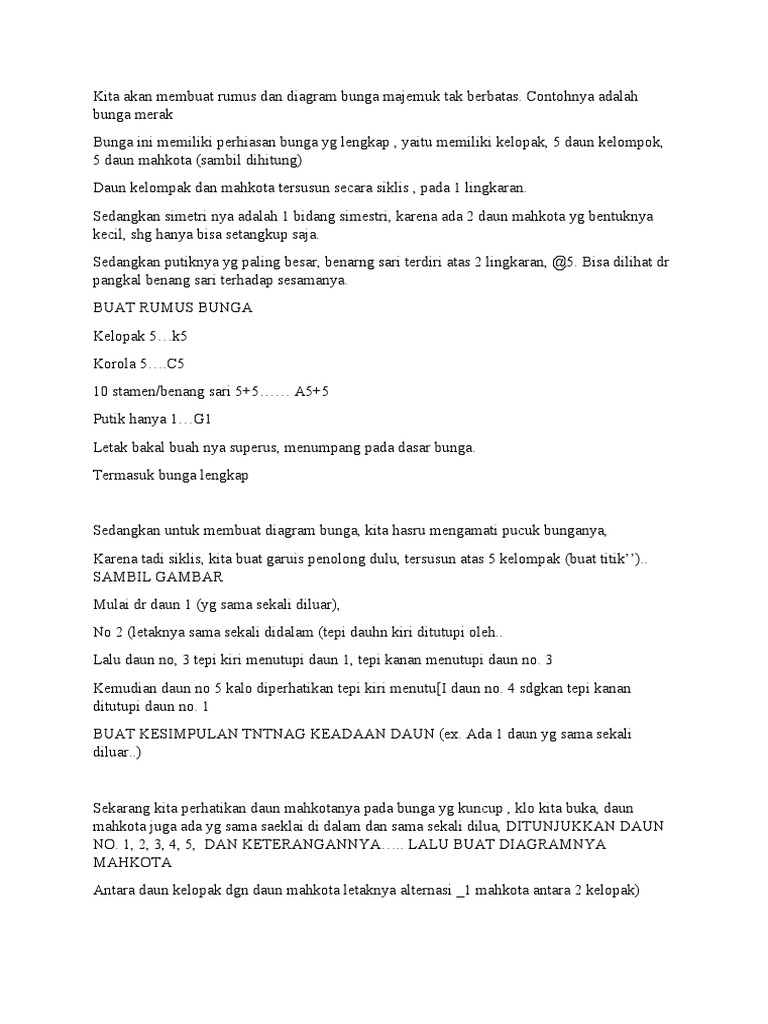 Bunga Sepatu Diagram Bunga | PDF