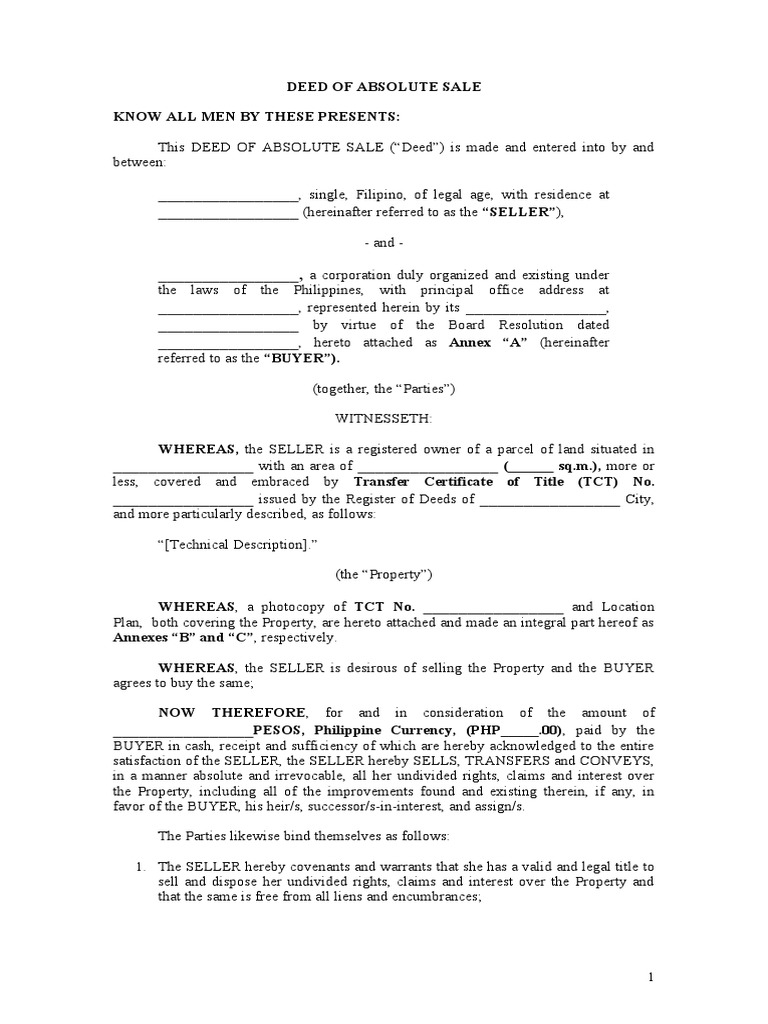 DOAS Sample 2 | PDF | Deed | Title (Property)