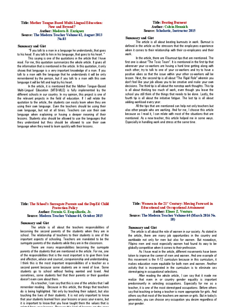 Professional Readings | PDF | Teacher Education | Teachers