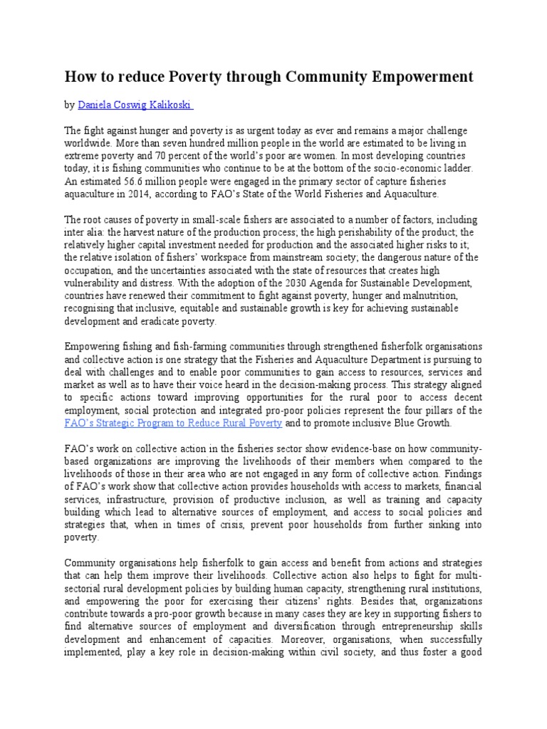 How To Reduce Poverty Through Community Empowerment | PDF | Poverty ...