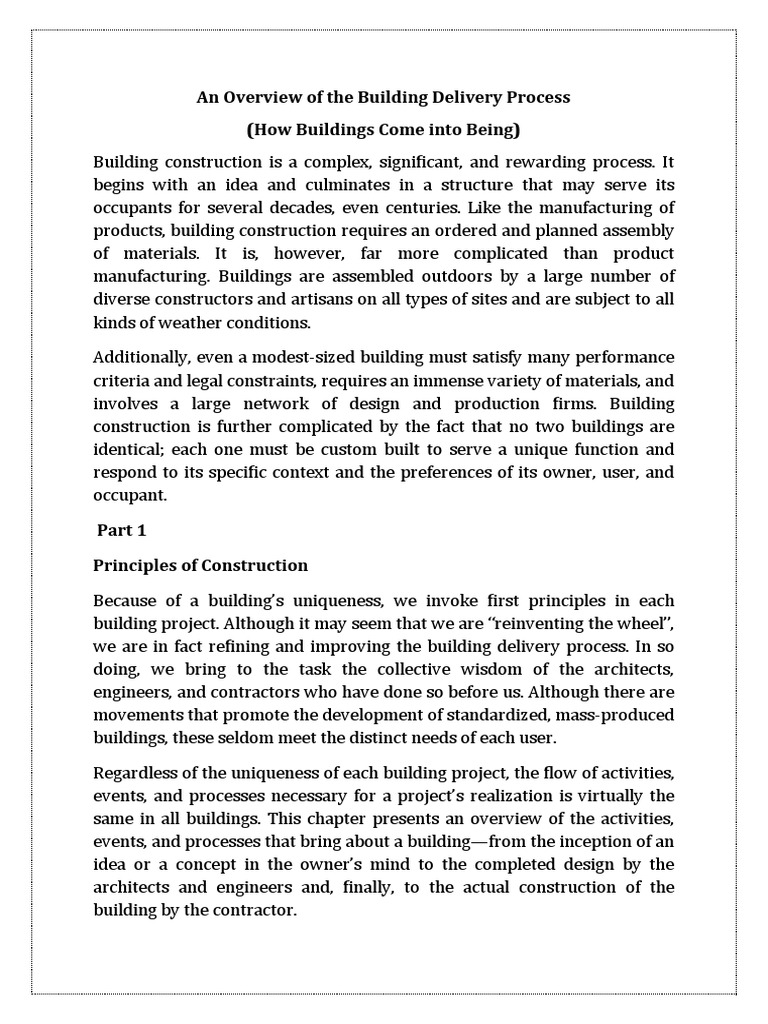 An Overview of The Building Delivery Process (How Buildings Come Into ...