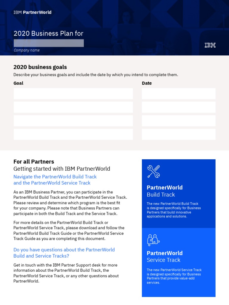 PartnerWorld Business Plan Template | PDF | Ibm | Red Hat