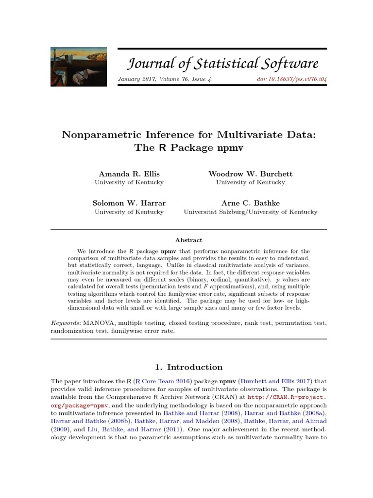 Nonparametric Inference for Multivariate Data: An Introduction to the R Package npmv | PDF ...
