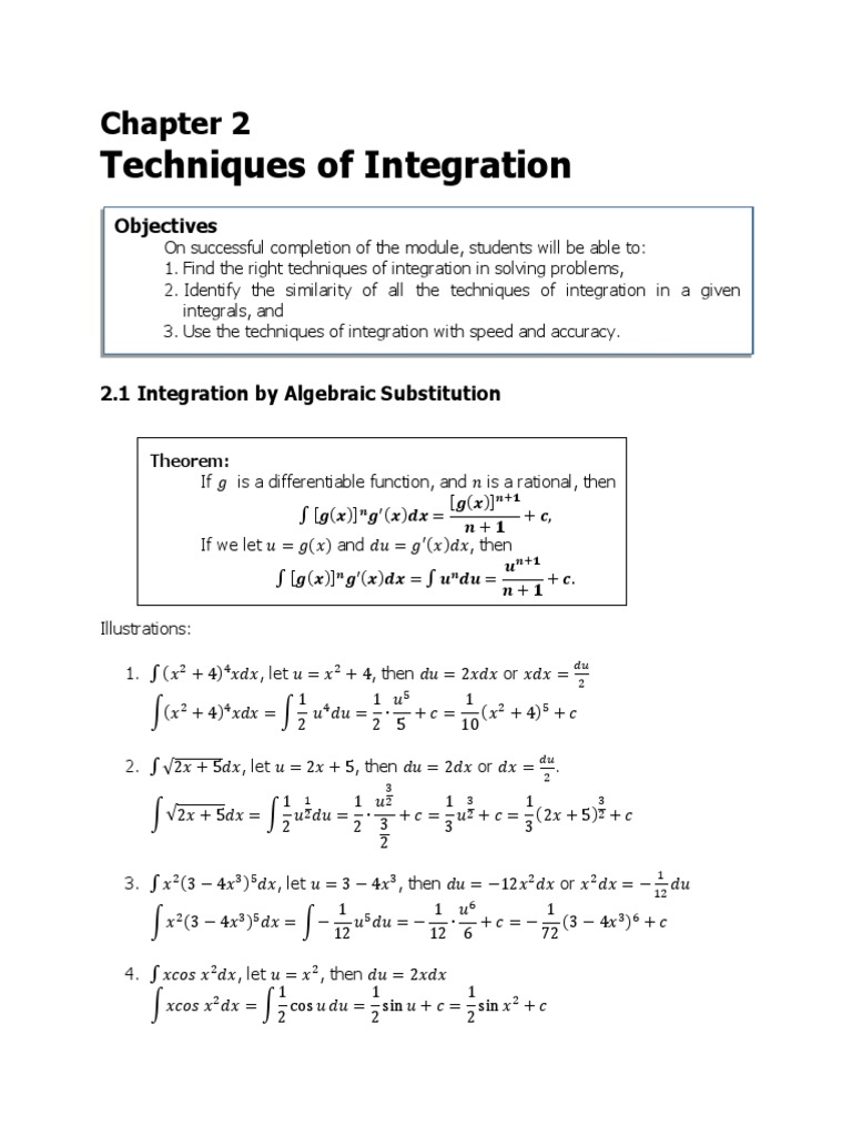 Chapter 2. Techniques of Integration | PDF | Trigonometric Functions | Sine