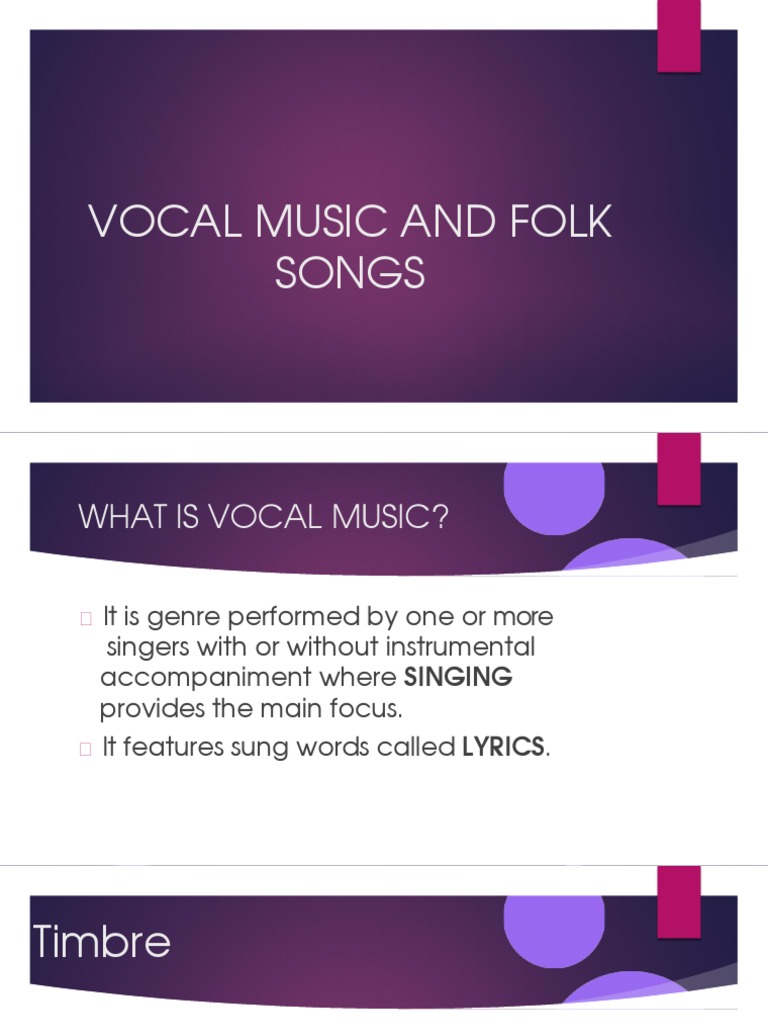 Vocal Music and Folk Songs | PDF