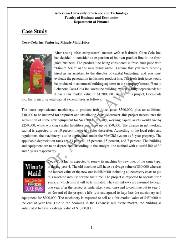 Minute Maid Case Study | PDF | Money | Market (Economics)