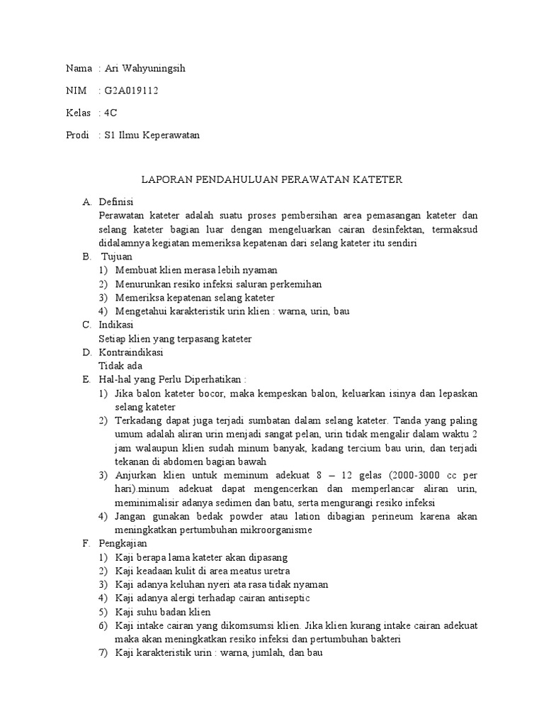 LP Perawatan Kateter | PDF