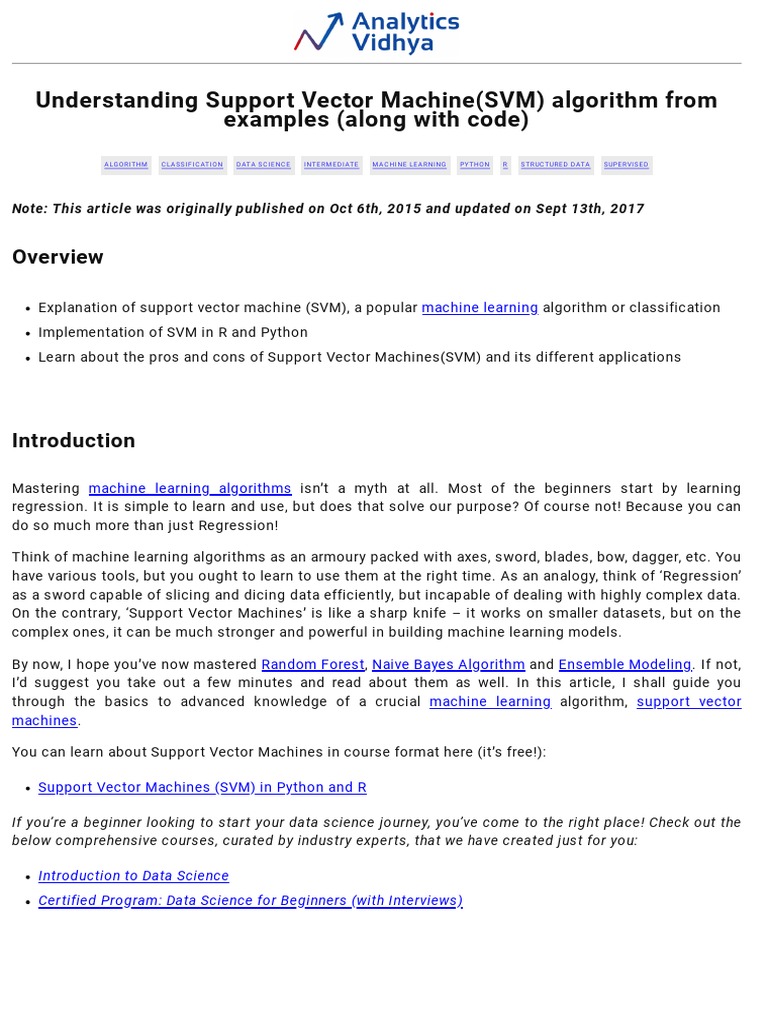 Understaing Support Vector Machine Example Code | PDF | Support Vector Machine | Statistical ...
