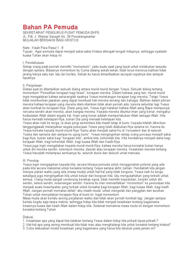 Bahan Penelahan Alkitab | PDF | Agama & Spiritualitas