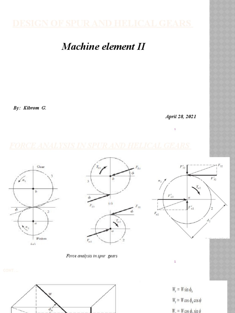 Design Analysis of Spur and Helical Gears | PDF | Gear | Bending