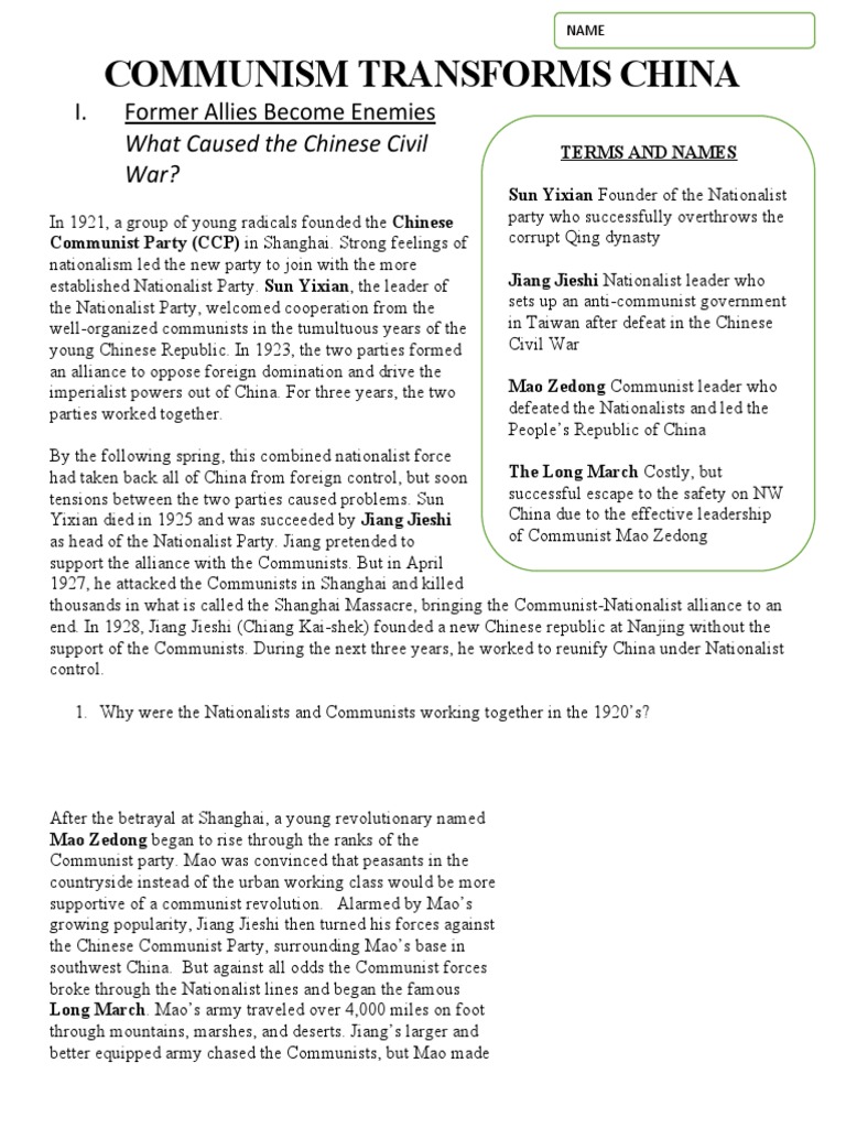 Mao's Revolution: Transforming China | PDF | Mao Zedong | Chiang Kai Shek