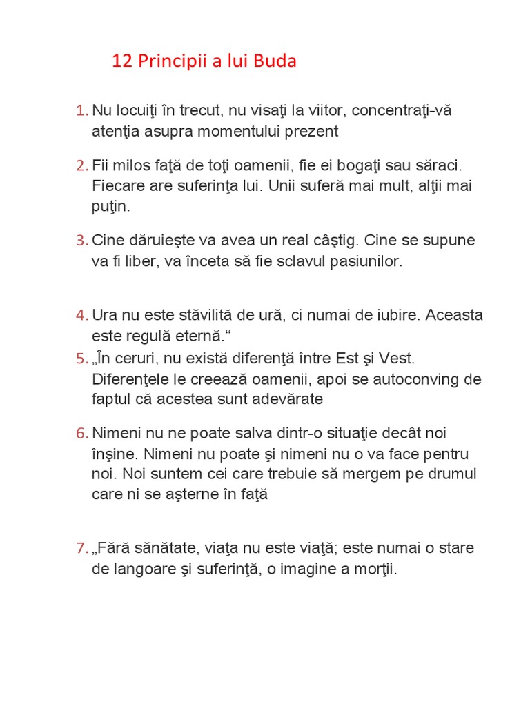 12 Principii A Lui Buda | PDF