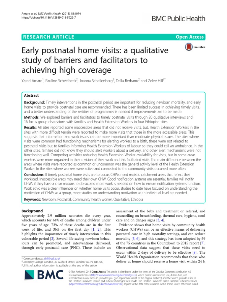 Early Post Natal Home Visits | PDF | Childbirth | Science