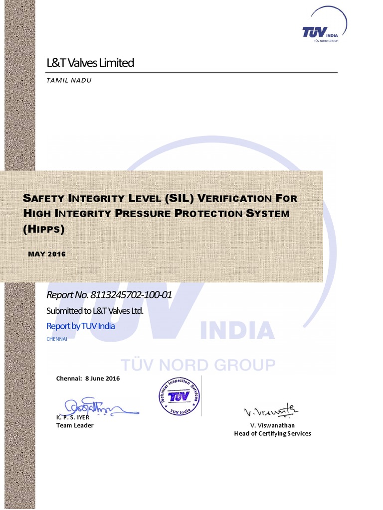 L&T Valves Limited: S I L (SIL) V F H I P P S (H) | PDF | Safety ...