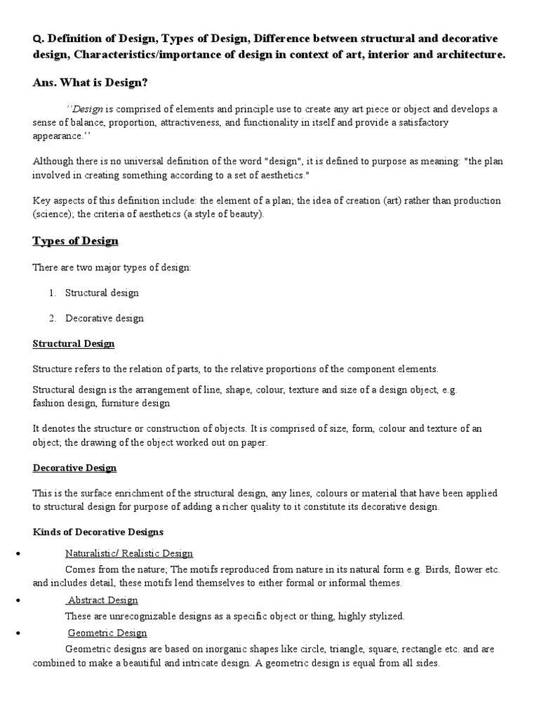 Definition of Design | PDF | Shape | Design