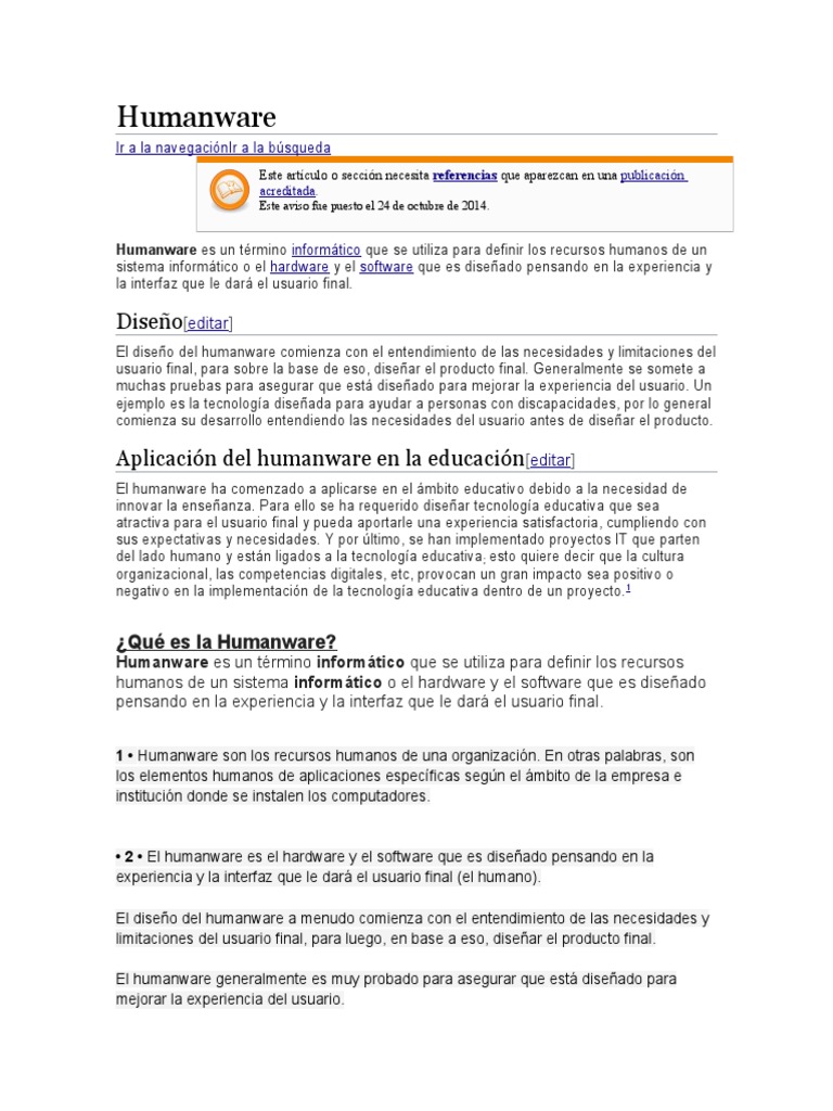 Humanware | PDF | Usuario (informática) | Programa de computadora