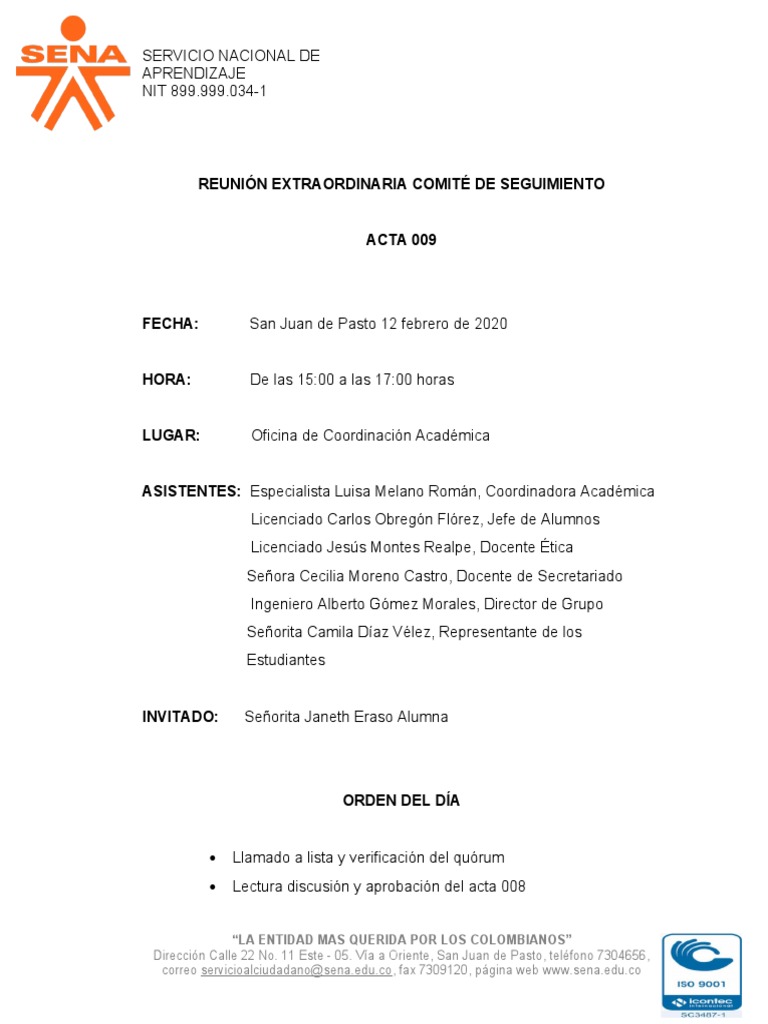 Acta Administrativa, Estilo Bloque Extremo | PDF
