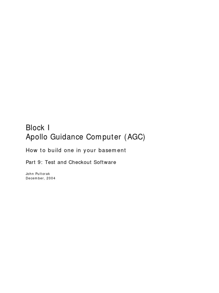 Block I Apollo Guidance Computer (AGC) : How To Build One in Your ...