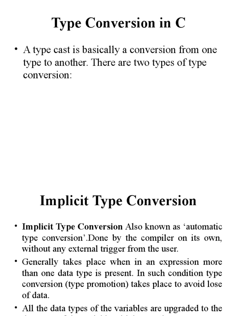 Type Conversion In C Pdf Pointer Computer Programming Variable Computer Science