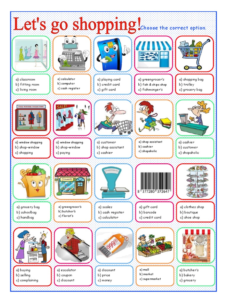 Shopping Multiple Choice Fun Activities Games Icebreakers Oneonone ...