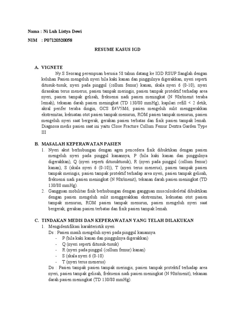 Resume IGD Sanglah | PDF