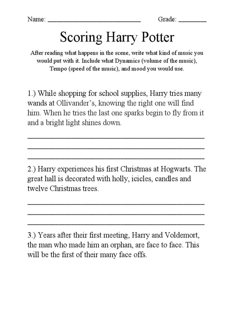 Scoring Harry Potter | PDF